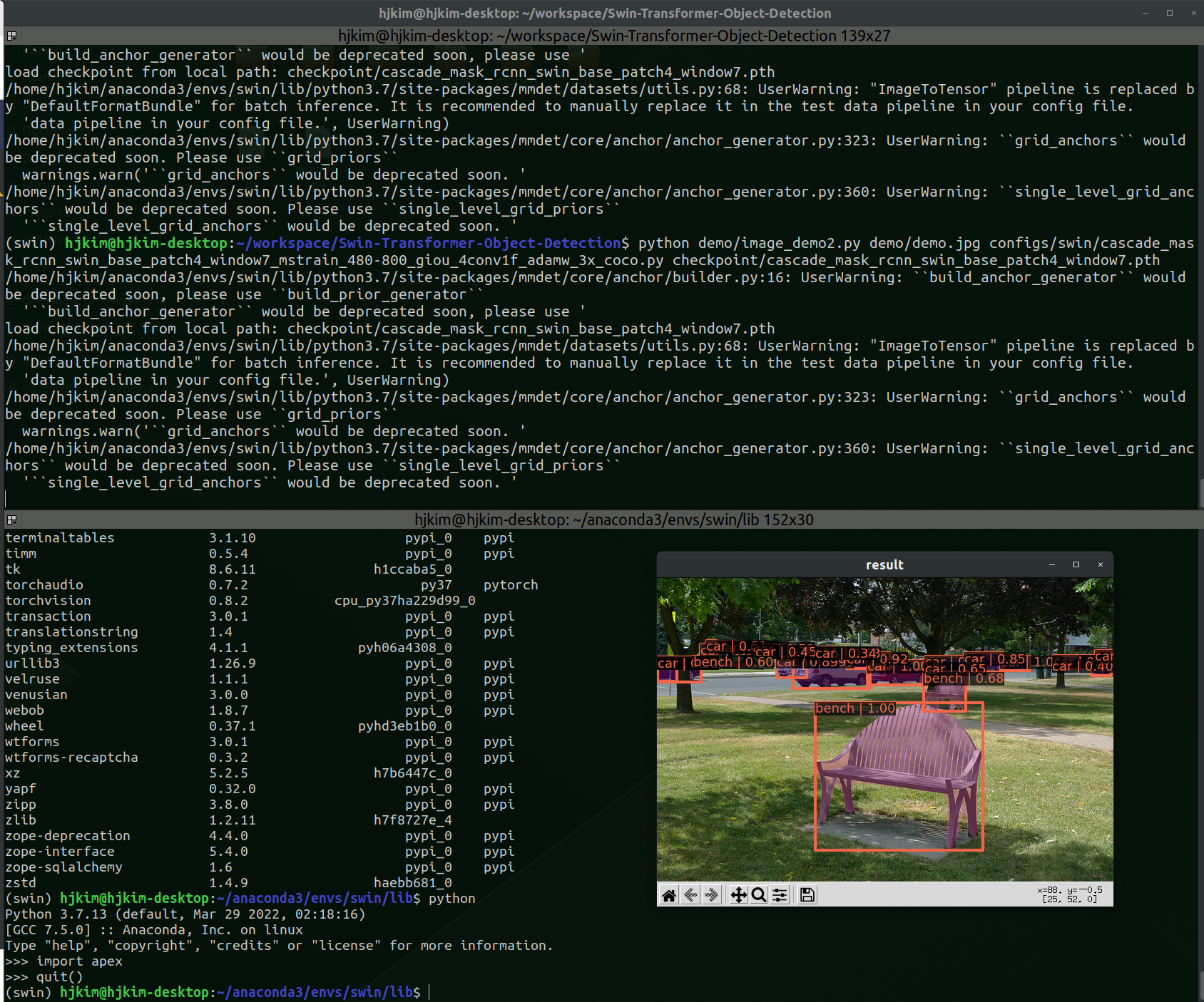 Swintransformer Swin Object Detection 개발환경 설정 Cuda 11 0
